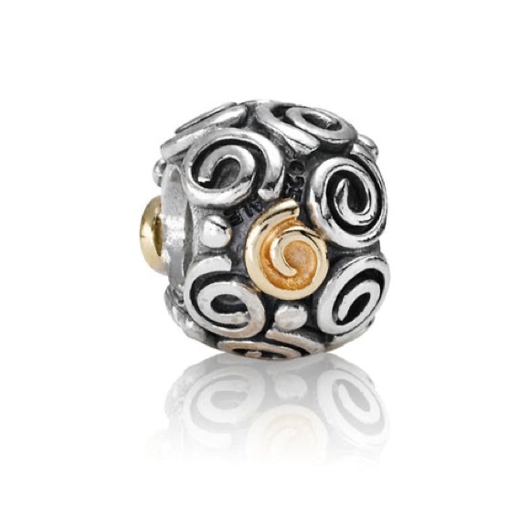 Pandora | Jewelry | Retired Authentic Pandora Rose Bud Charm 4kt Gold ...